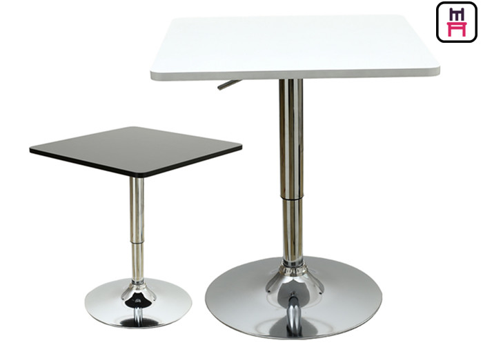 White / Gray MDF Top Restaurant Bar Tables Adjustable Height With ...
