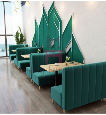 Wood frame Green Velvet 0.7cbm Upholstered Booth Seating